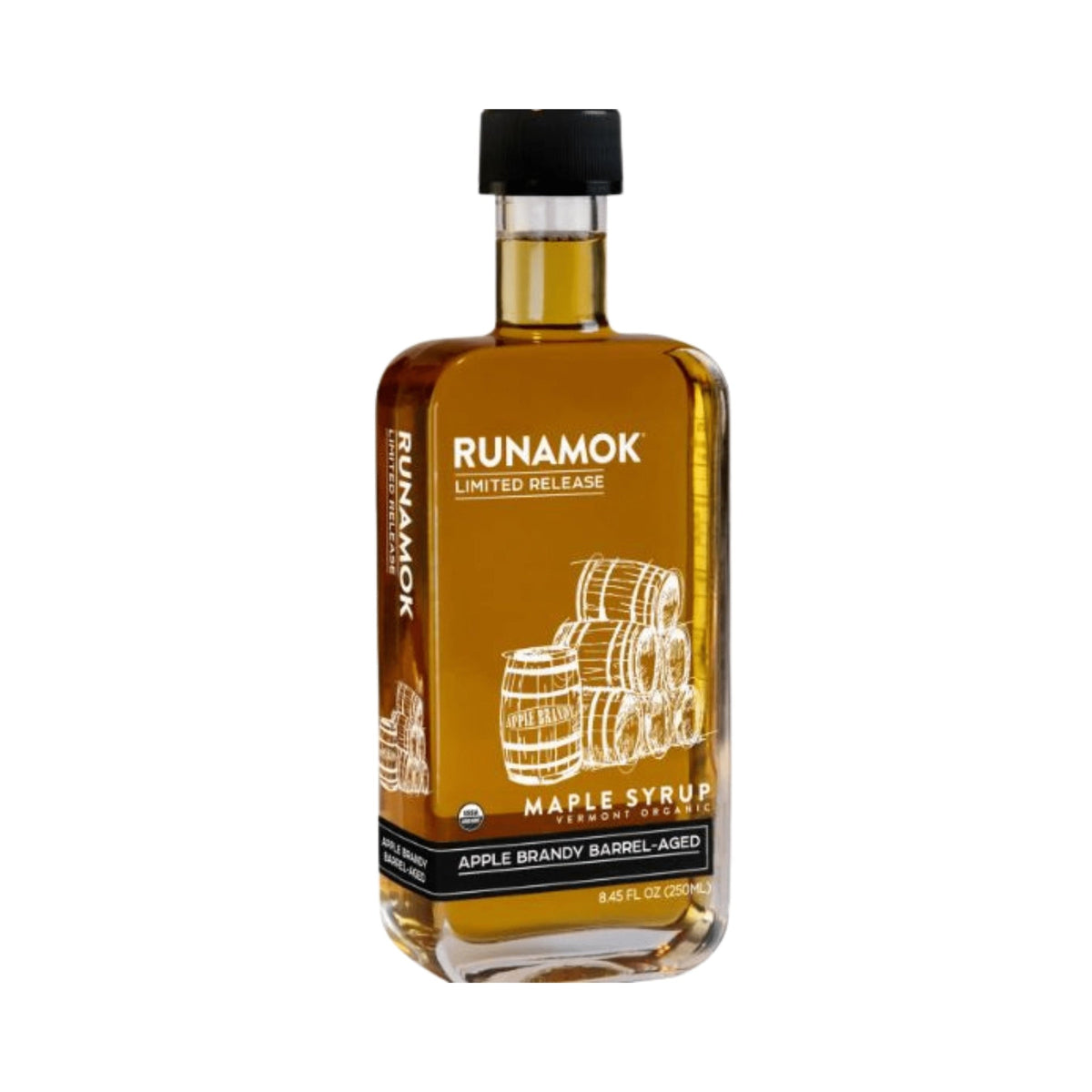 Runamok Organic Apple Brandy Barrel-Aged Maple Syrup 8.75FL oz Bottle